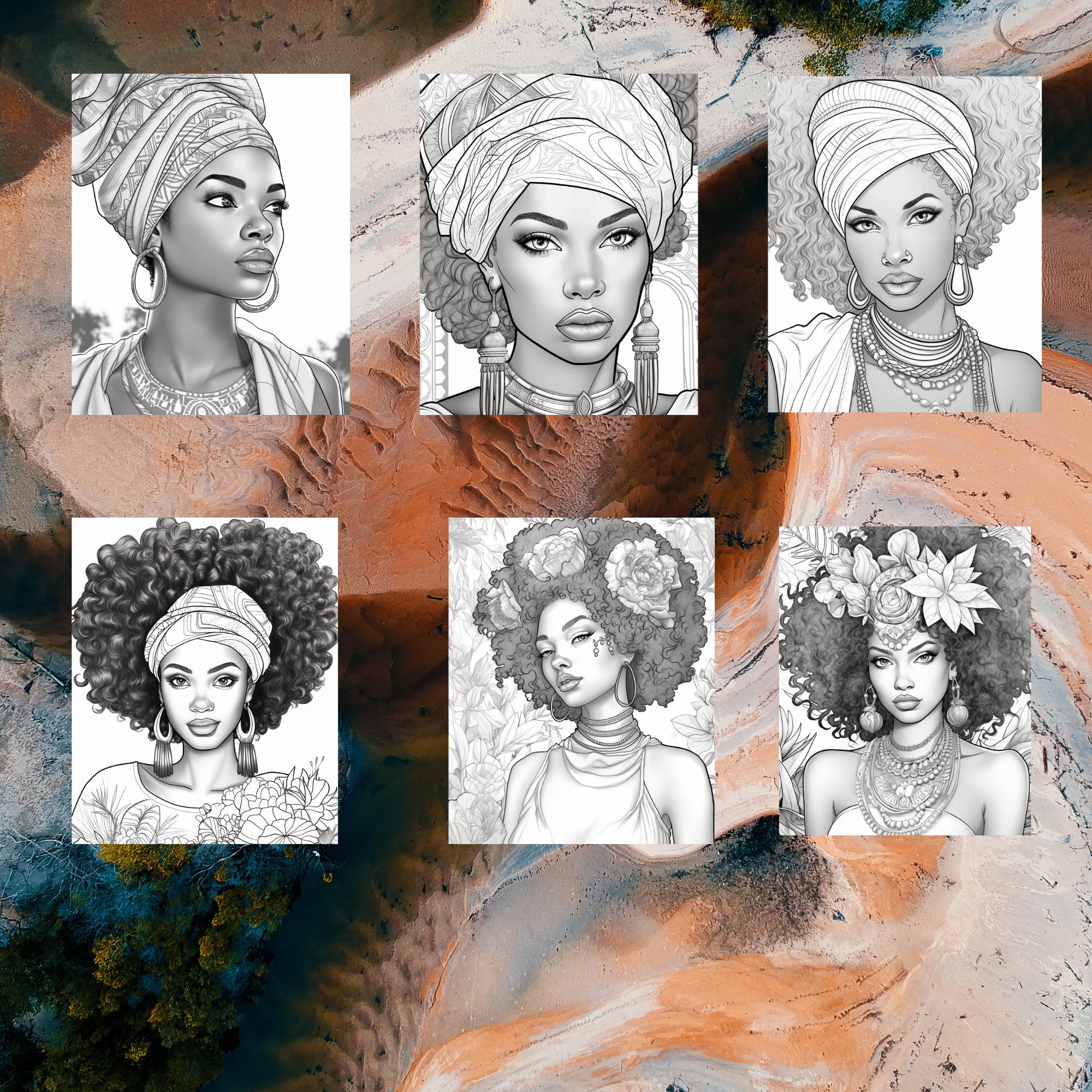 Melanin Goddess Coloring Pages - Etsy