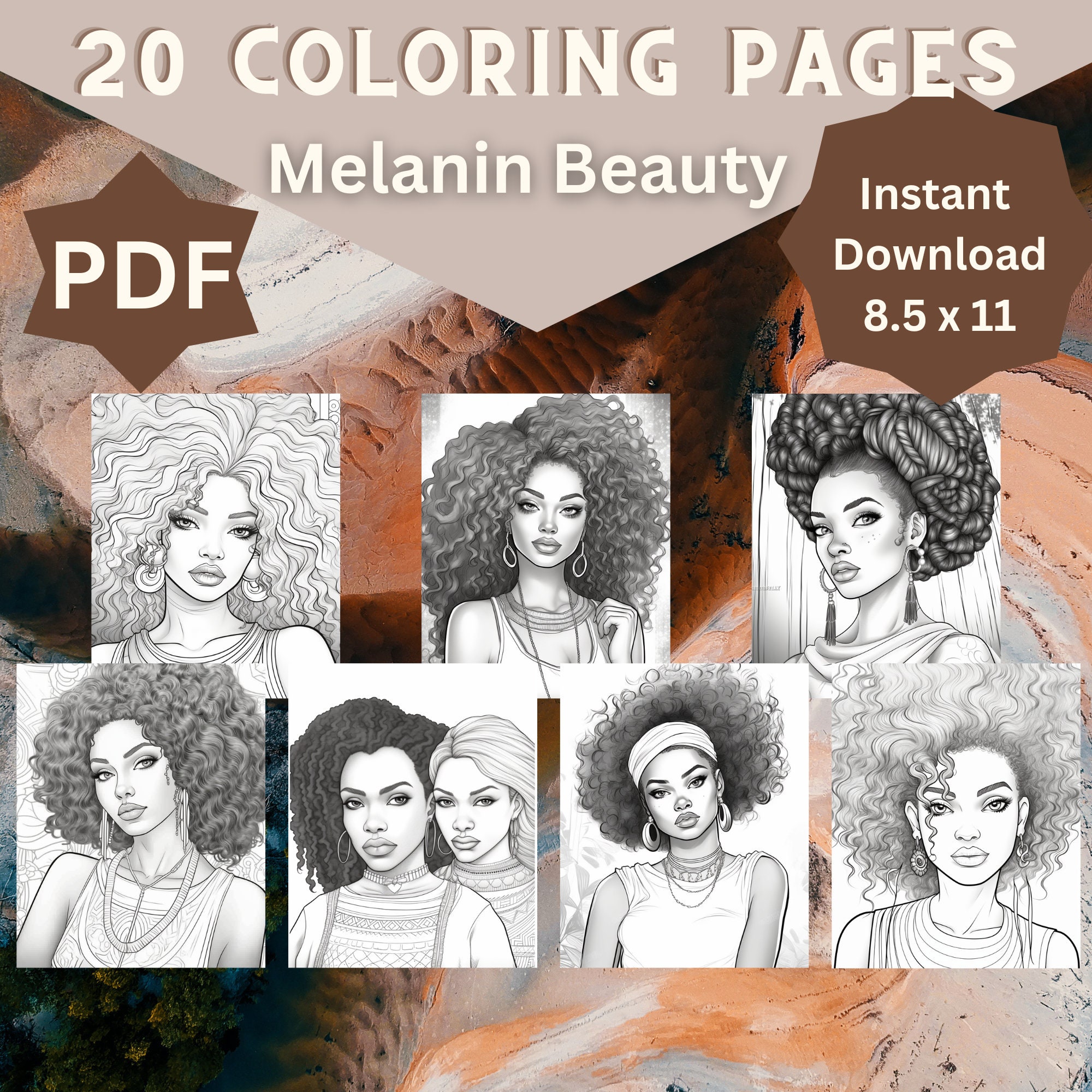 Melanin Beauty Coloring Pages - Etsy