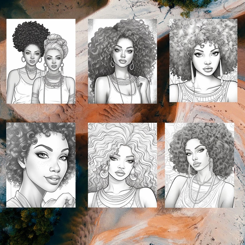 Melanin Beauty Coloring Pages - Etsy
