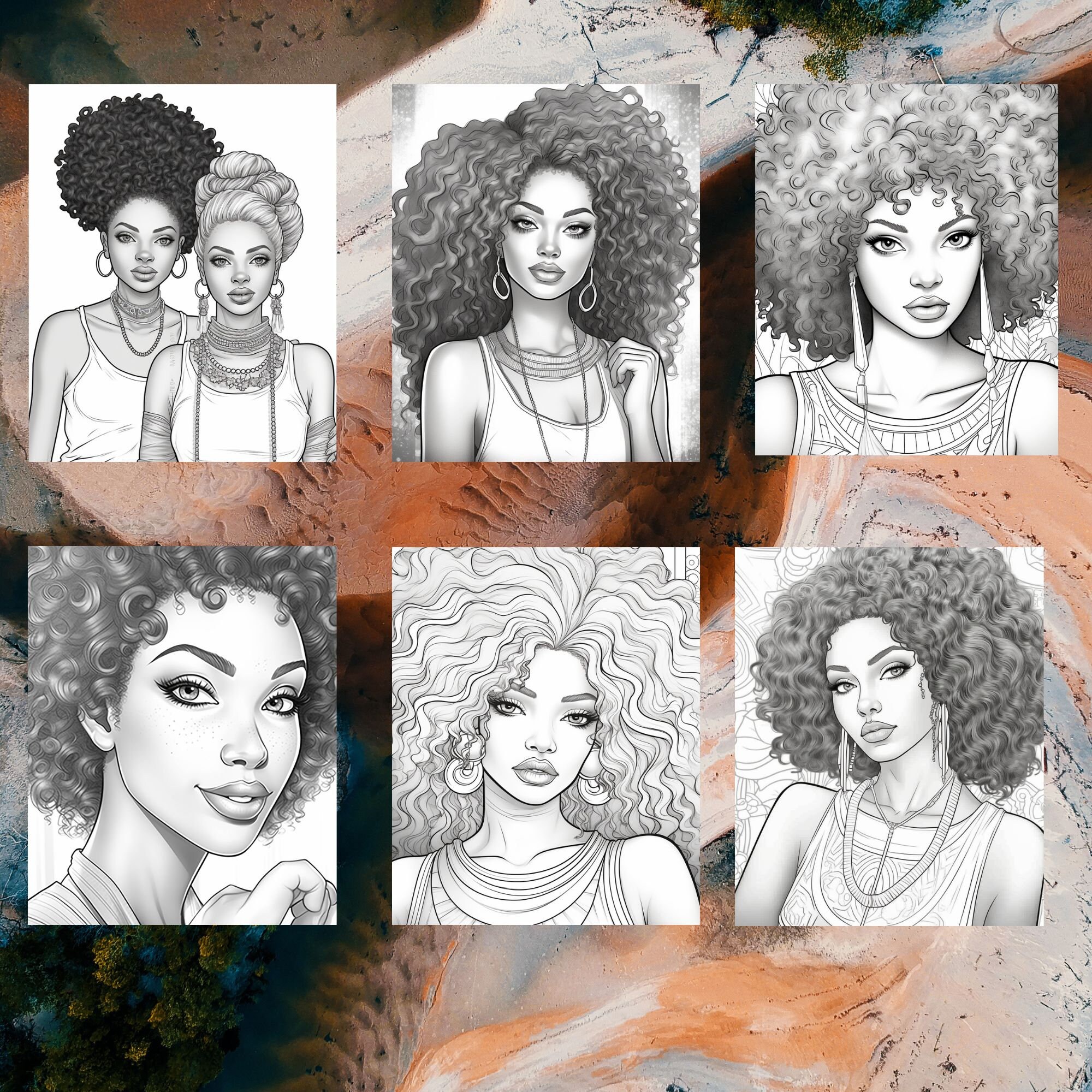 Melanin Beauty Coloring Pages - Etsy