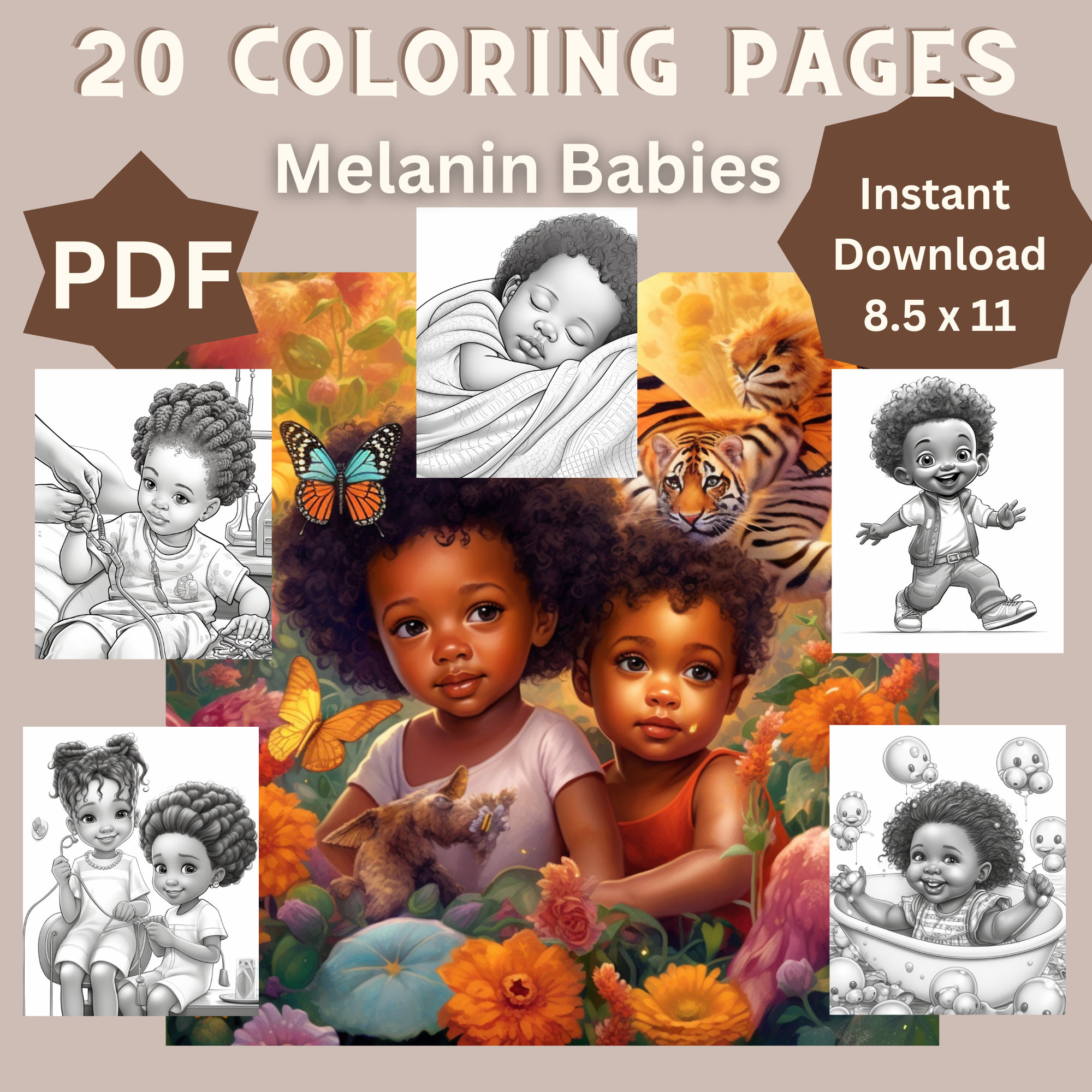 Melanin Babies Coloring Pages - Etsy