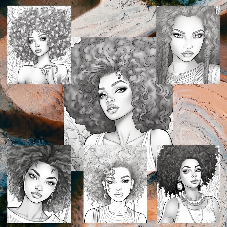 Melanin Beauty Coloring Pages - Etsy