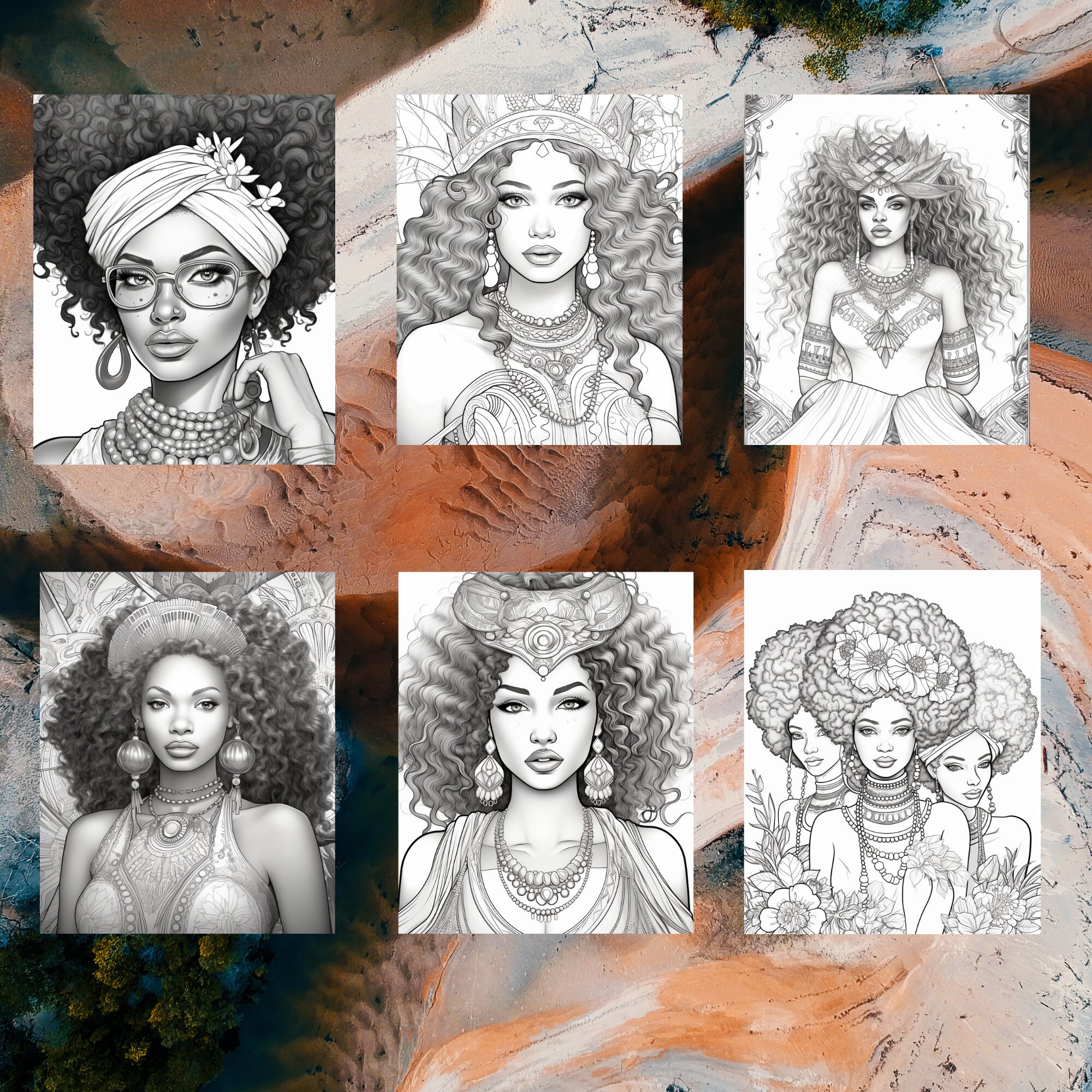 Melanin Queens Coloring Pages - Etsy