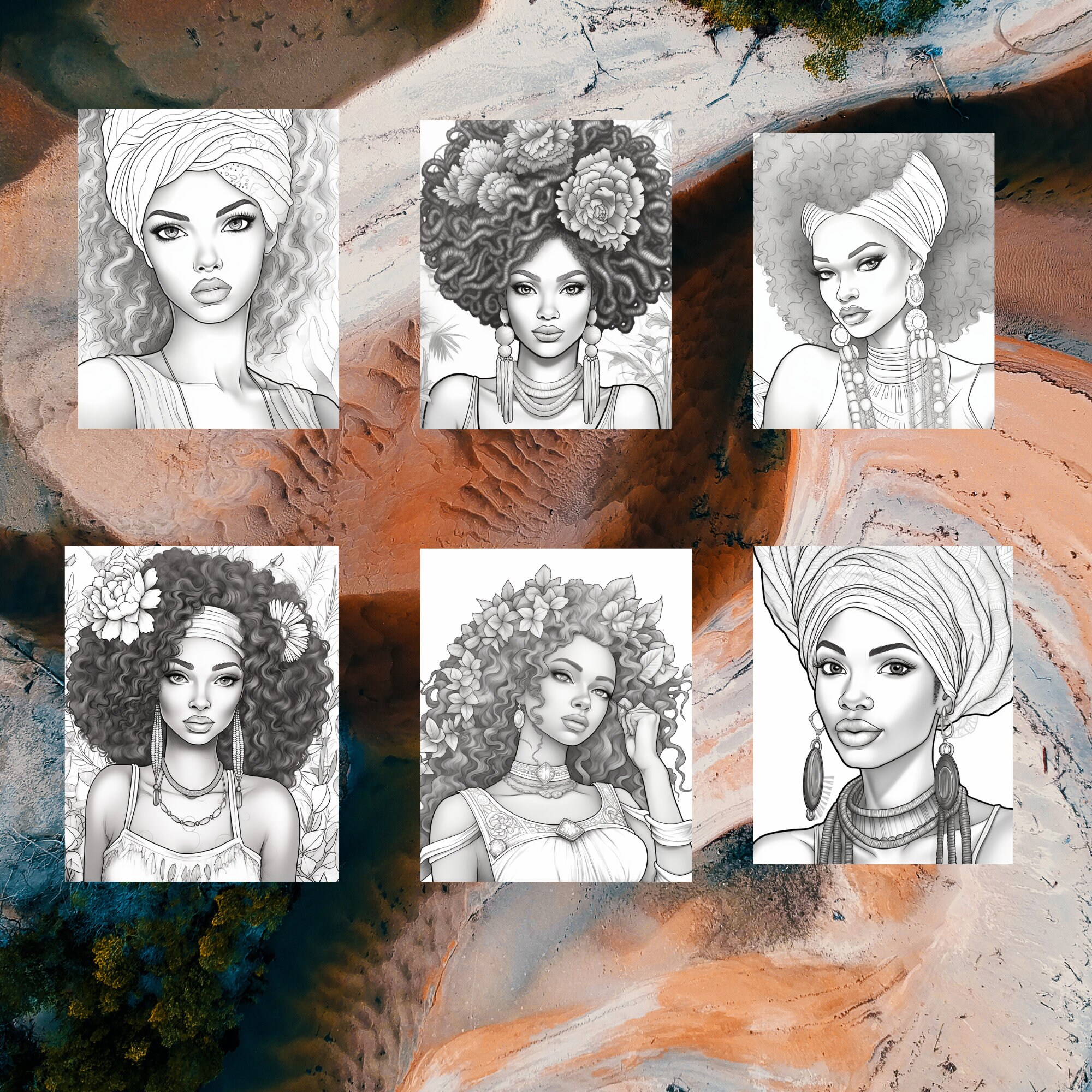 Melanin Goddess Coloring Pages - Etsy