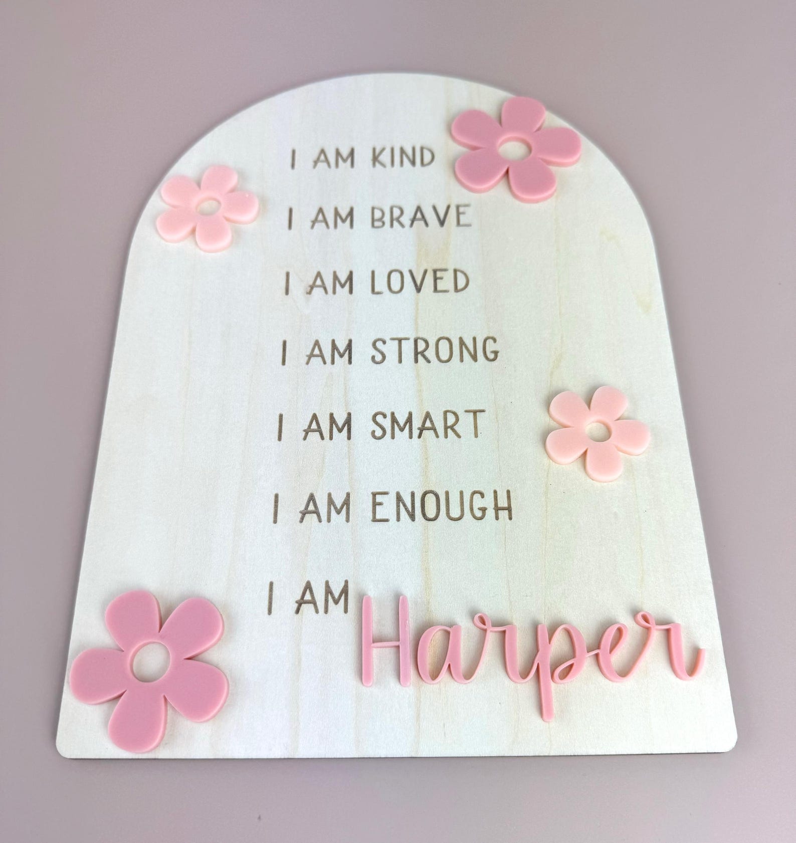 Affirmation Sign for Kids - Personalised Girls Affirmation Plaque ...