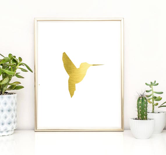 Gold foil bird print Real gold foil art Cute animal art Bird Poster ...