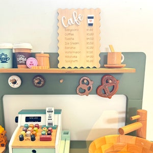 Kids Play Cafe Menu Sign - Playroom Kitchen Sign - Timber Kids Cafe ...
