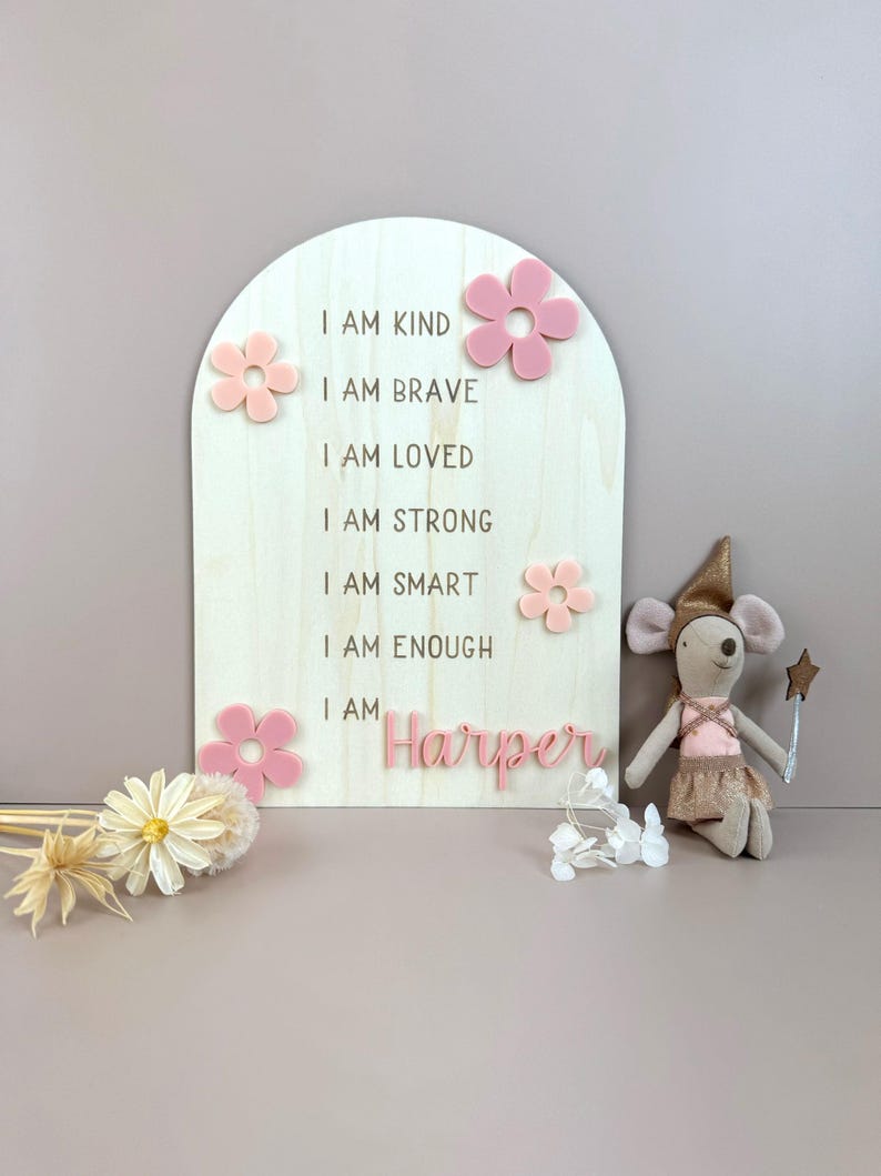 Affirmation Sign for Kids - Personalised Girls Affirmation Plaque ...