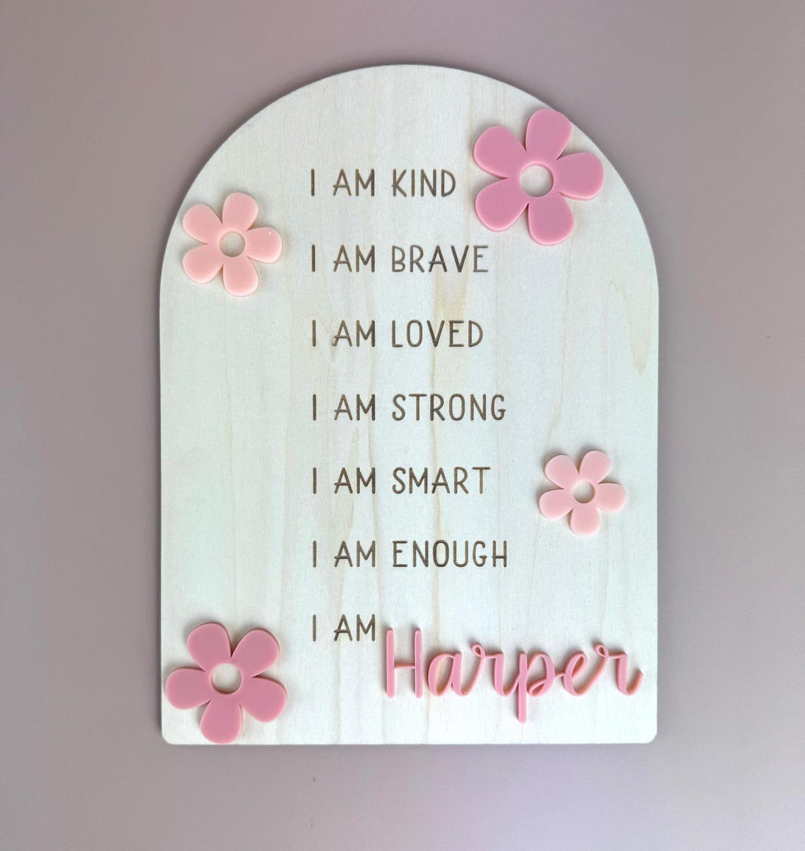 Affirmation Sign for Kids - Personalised Girls Affirmation Plaque ...