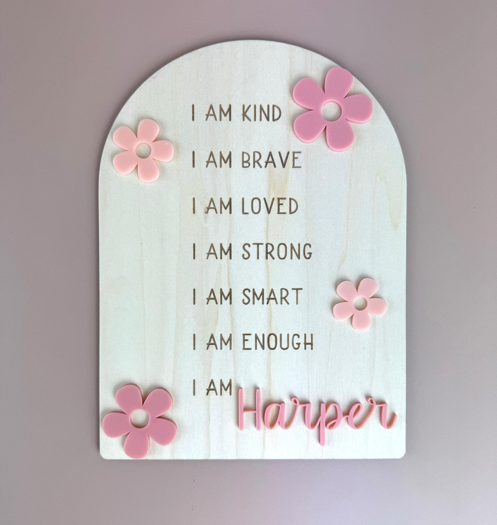 Affirmation Sign for Kids - Personalised Girls Affirmation Plaque ...