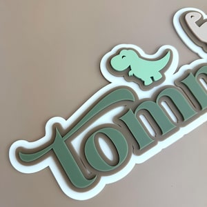 Dinosaur Name Sign | Boys Bedroom Decor Dinosaur | Custom Acrylic Name ...