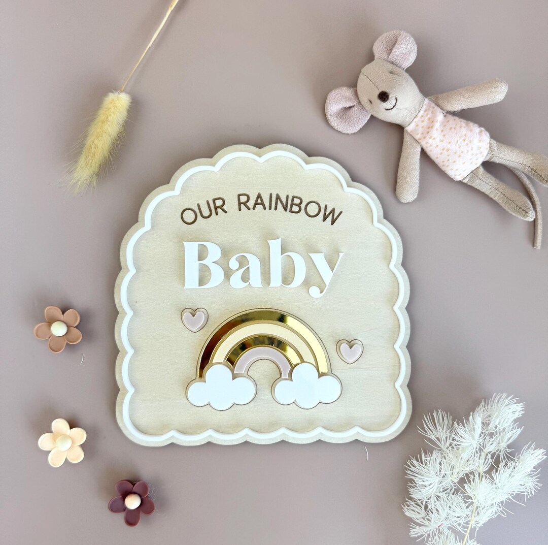 Rainbow Baby Pregnancy Announcement IVF Baby Announcement Plaque ...
