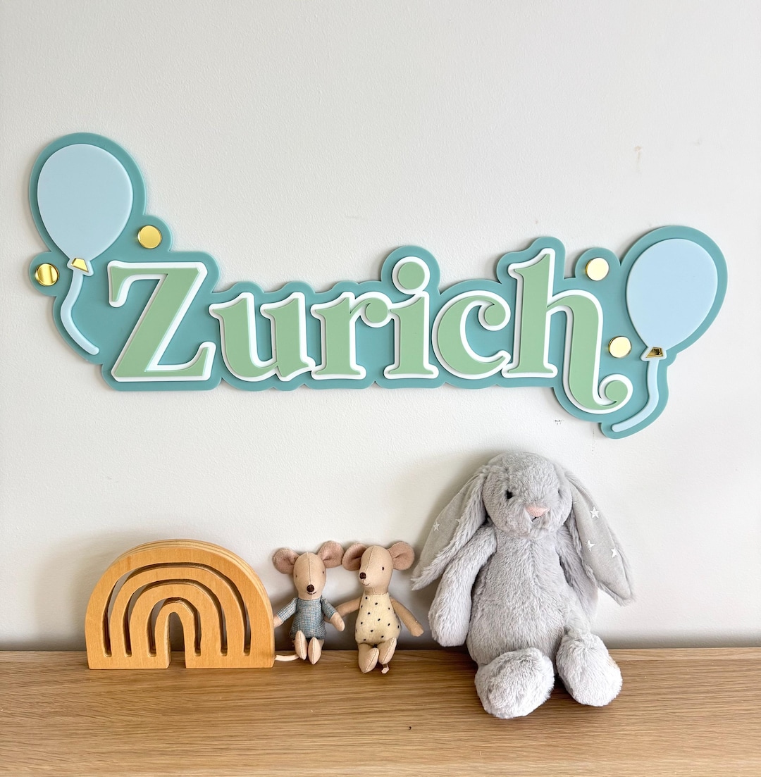Personalized Acrylic Name Sign | Balloon Name Sign | Custom Boys Name ...