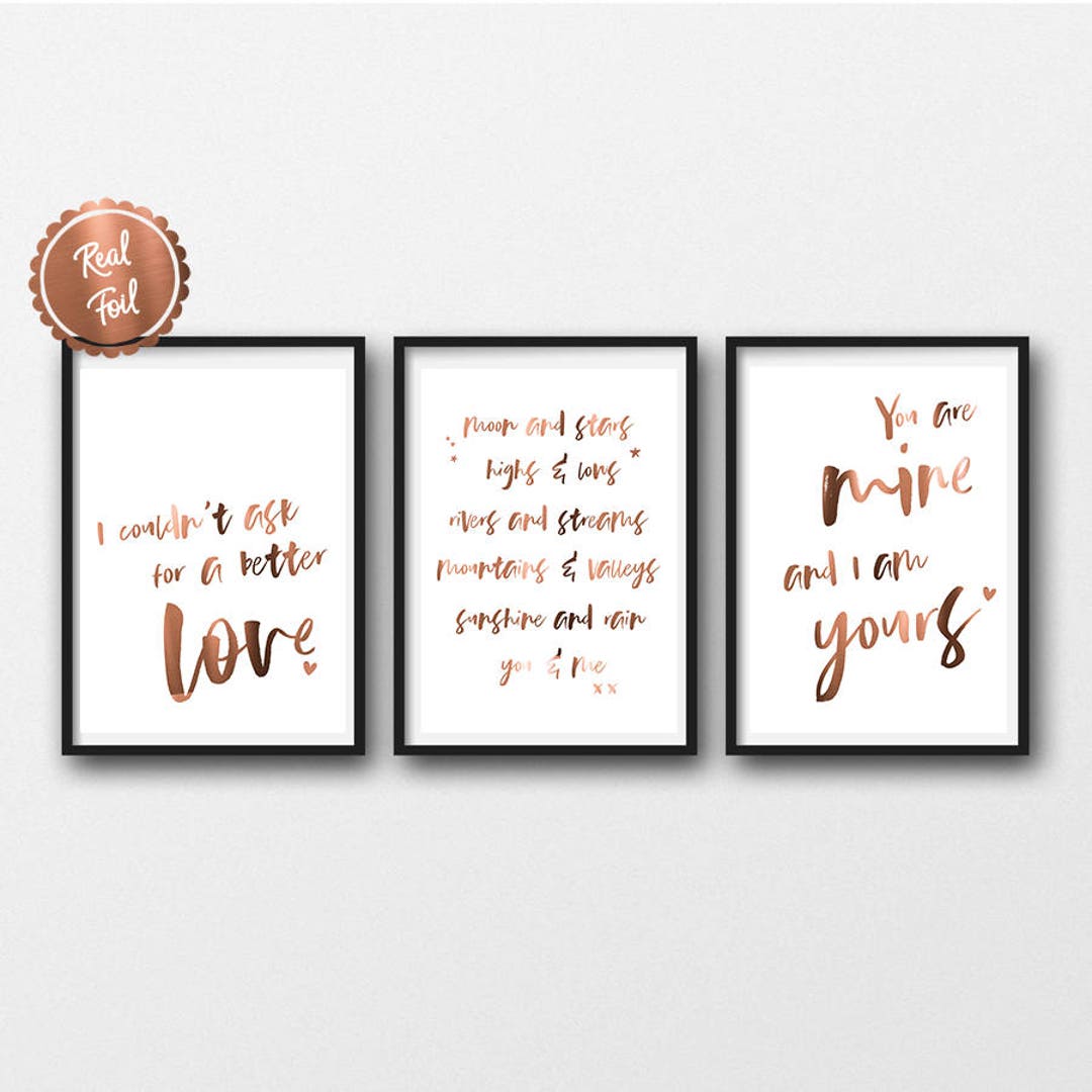 Quotes // Copper Foil // You and Me // Love Quotes // - Etsy