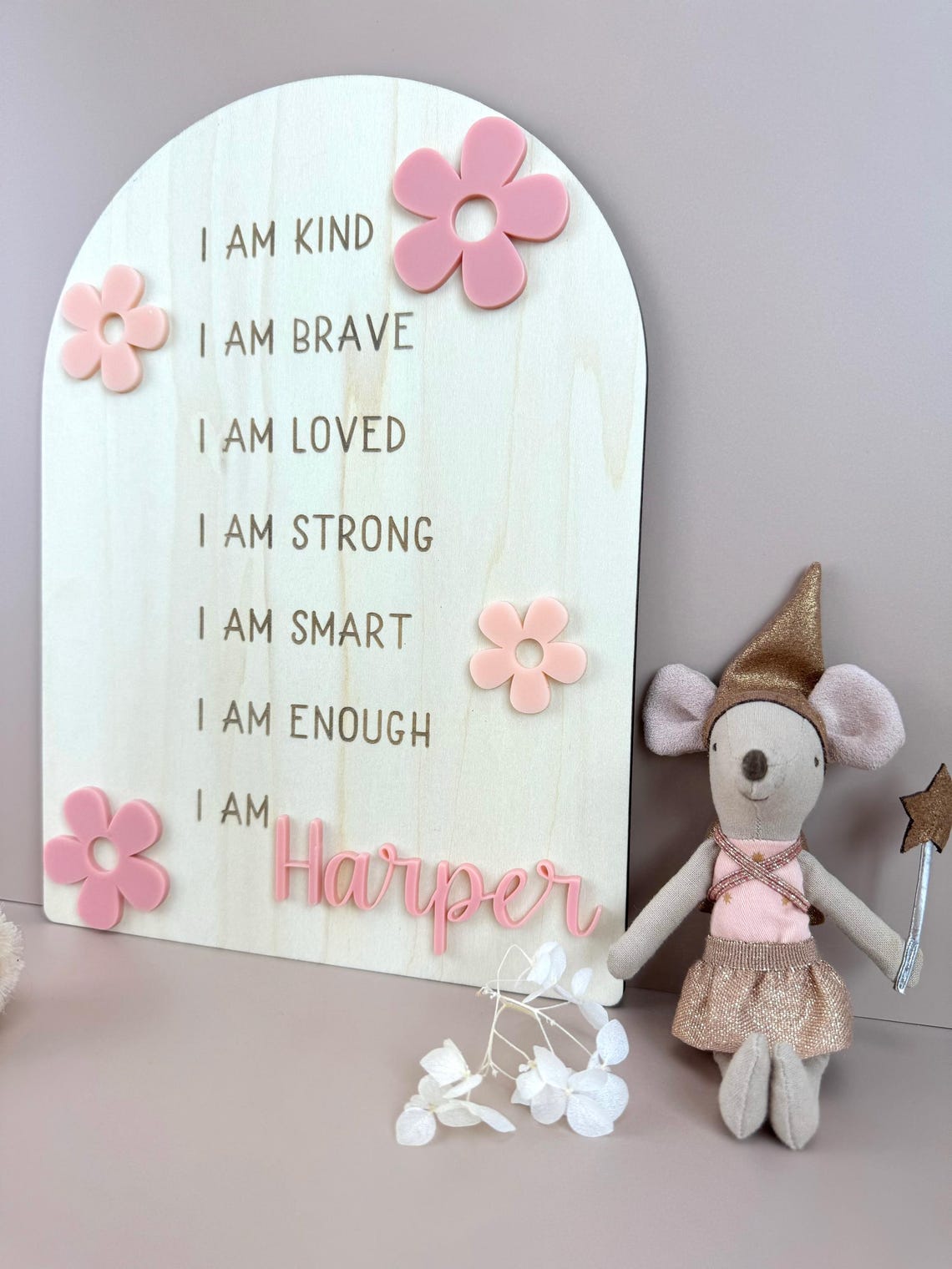Affirmation Sign for Kids - Personalised Girls Affirmation Plaque ...