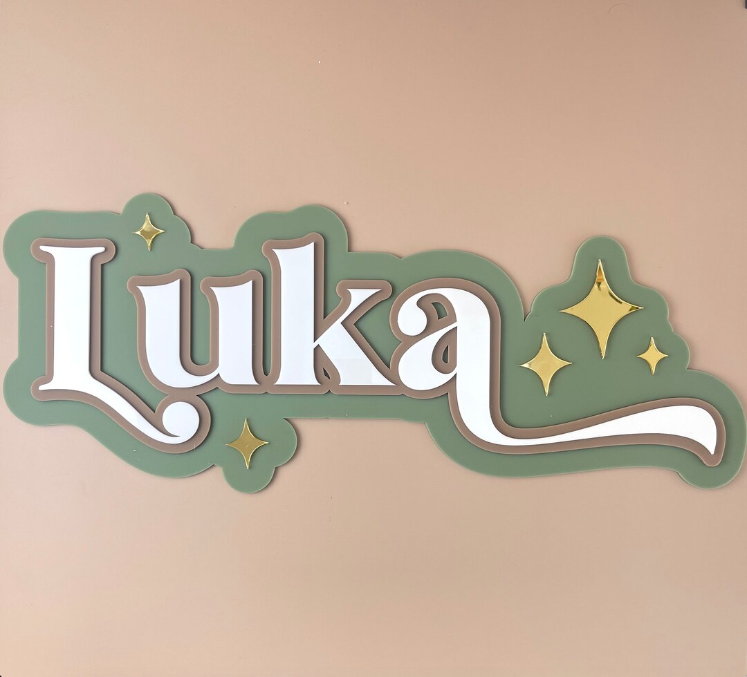 Custom Name Sign Triple Layered Acrylic Name Plaque | Personalised ...