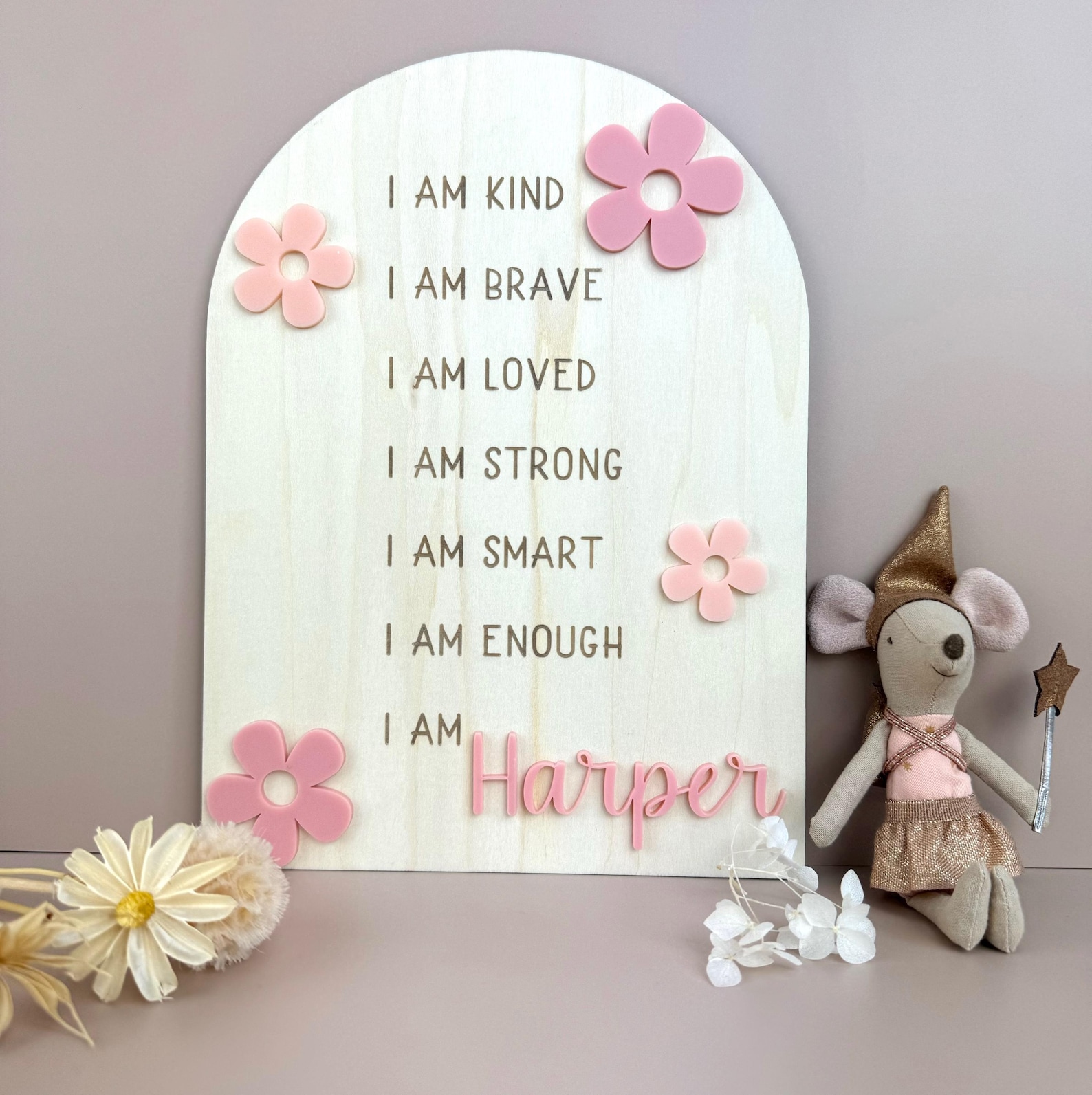 Affirmation Sign for Kids - Personalised Girls Affirmation Plaque ...