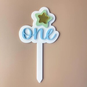Cake Topper - One - Star - 1st Birthday Cake Decor - Etsy