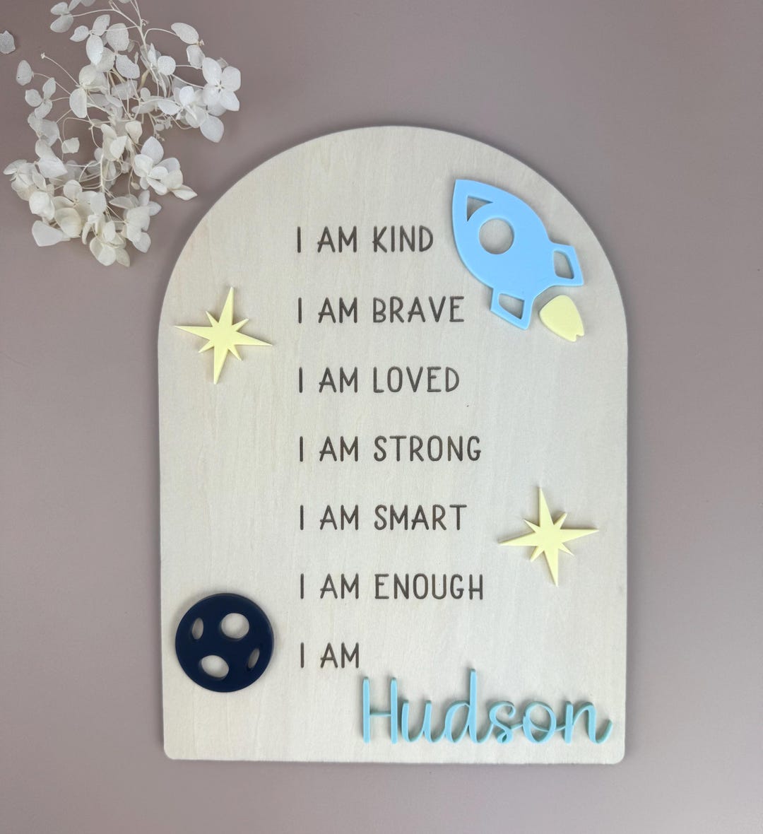 Custom Affirmation Sign for Kids Boys Room Inspirational Decor Name ...