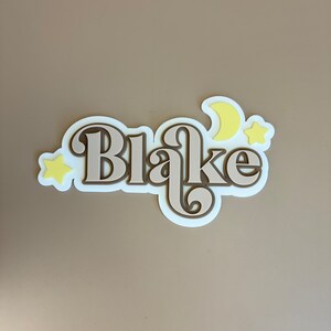 Acrylic Custom Name Sign Moon & Stars Gender Neutral Nursery Decor ...