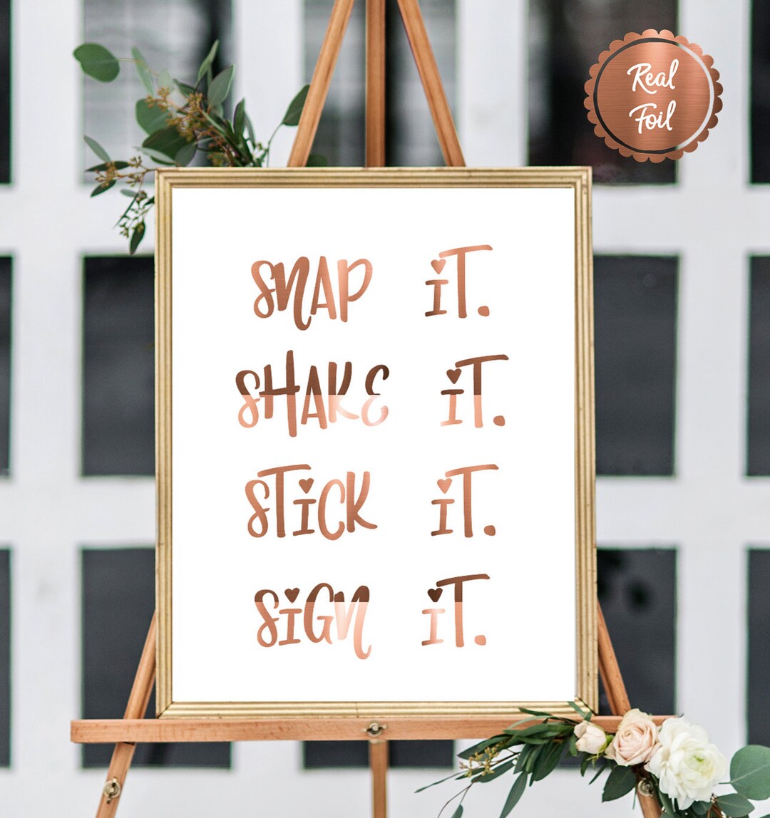 Photo Guest Book Sign // Snap It Shake It Stick It Sign It // - Etsy