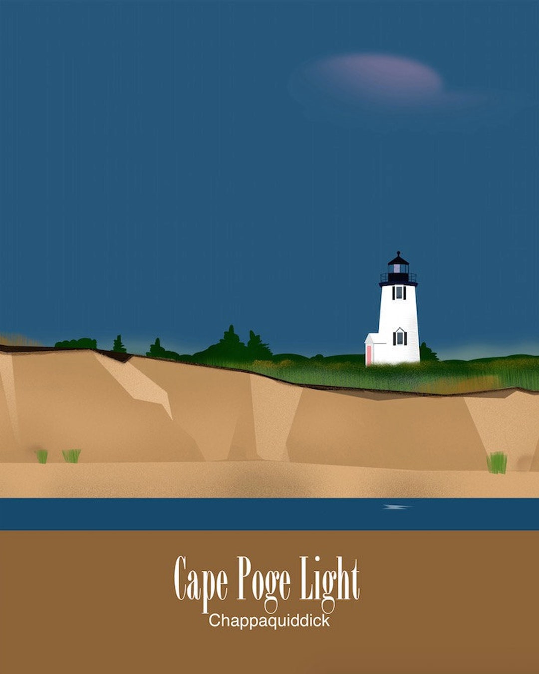 Poge Island Chappaquiddick Island 8"x10" Giclée Art Wall Decor Nautical ...