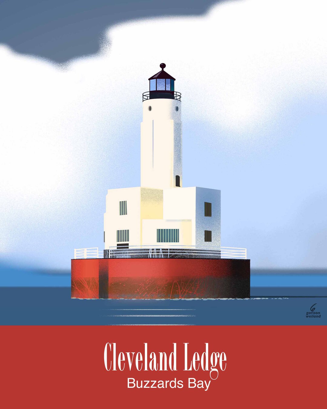 Cleveland Ledge Buzzards Bay 8"x10" Giclée Art Wall Decor Nautical Cape ...