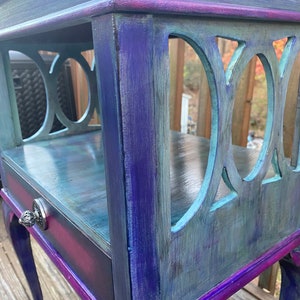 SOLD OUT Mermaid, Hand Painted, Vintage Side Table, Bedroom Furniture ...