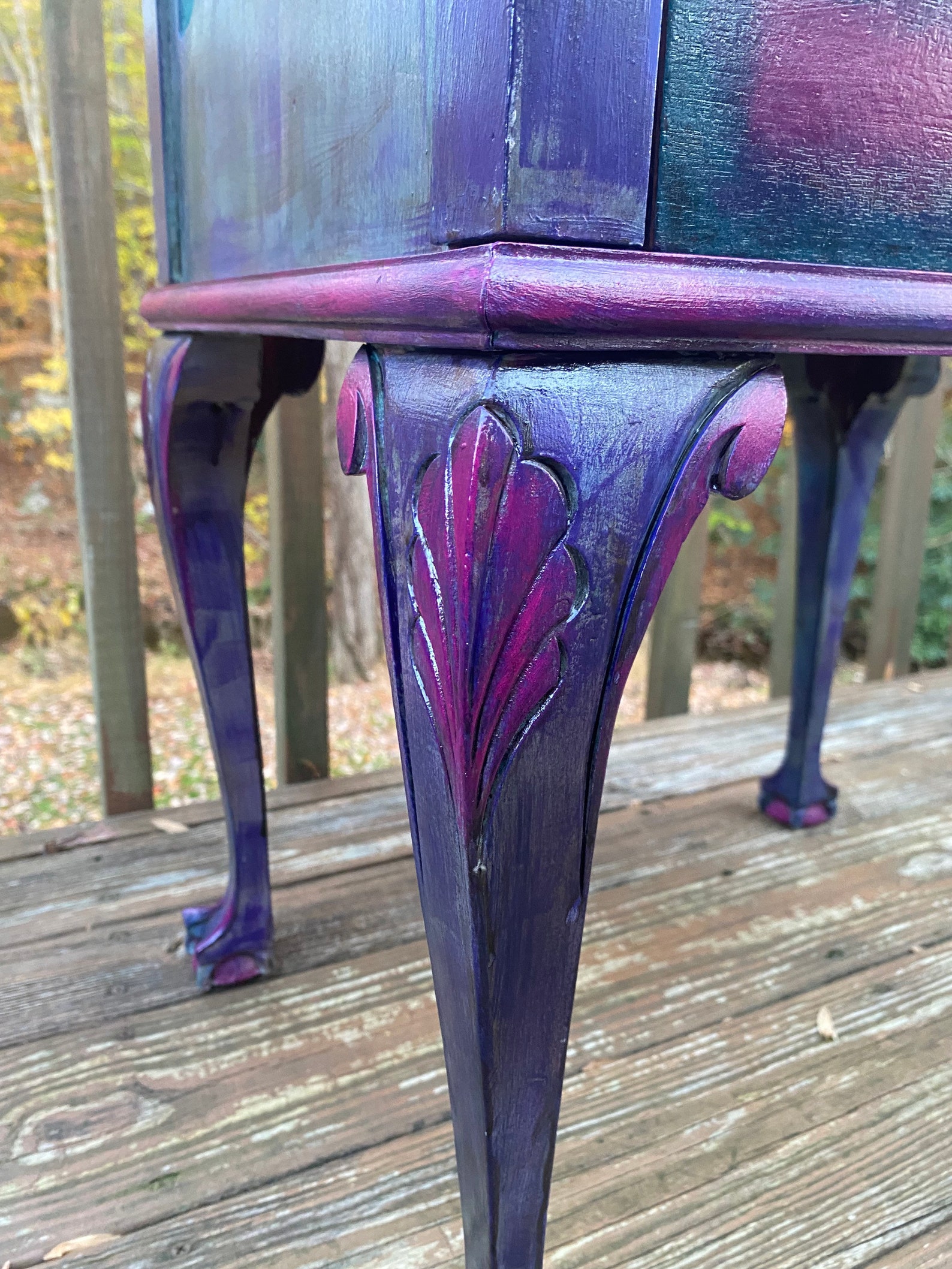 SOLD OUT Mermaid, Hand Painted, Vintage Side Table, Bedroom Furniture ...