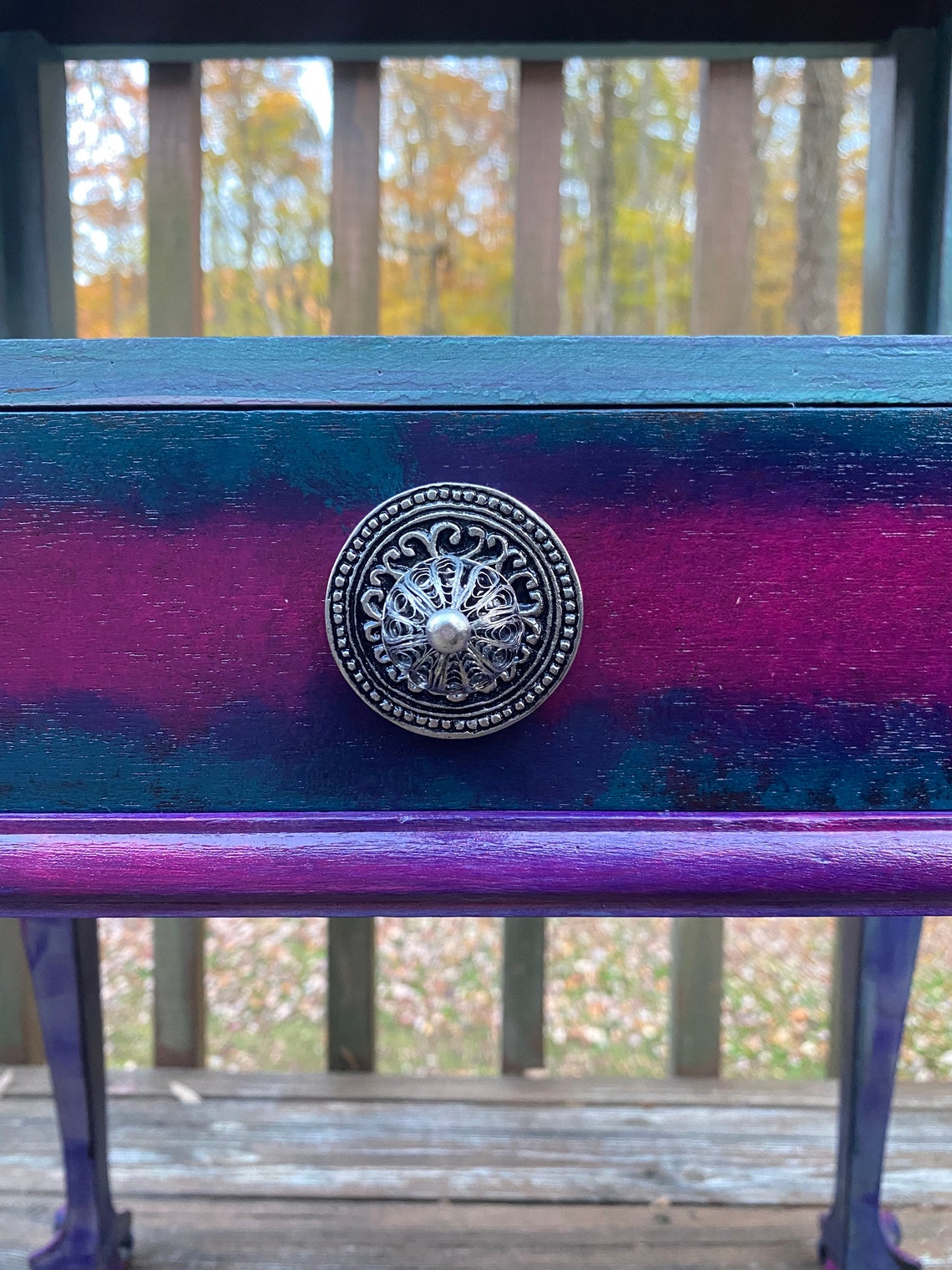 SOLD OUT Mermaid, Hand Painted, Vintage Side Table, Bedroom Furniture ...