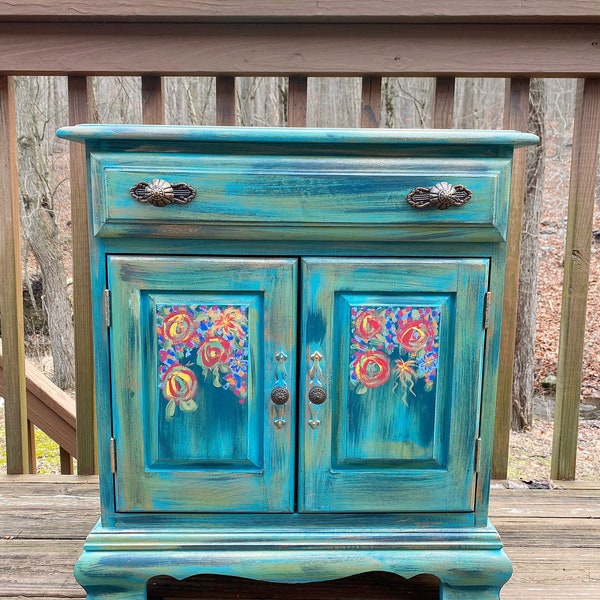 Hand Painted Turquoise Furniture - Etsy