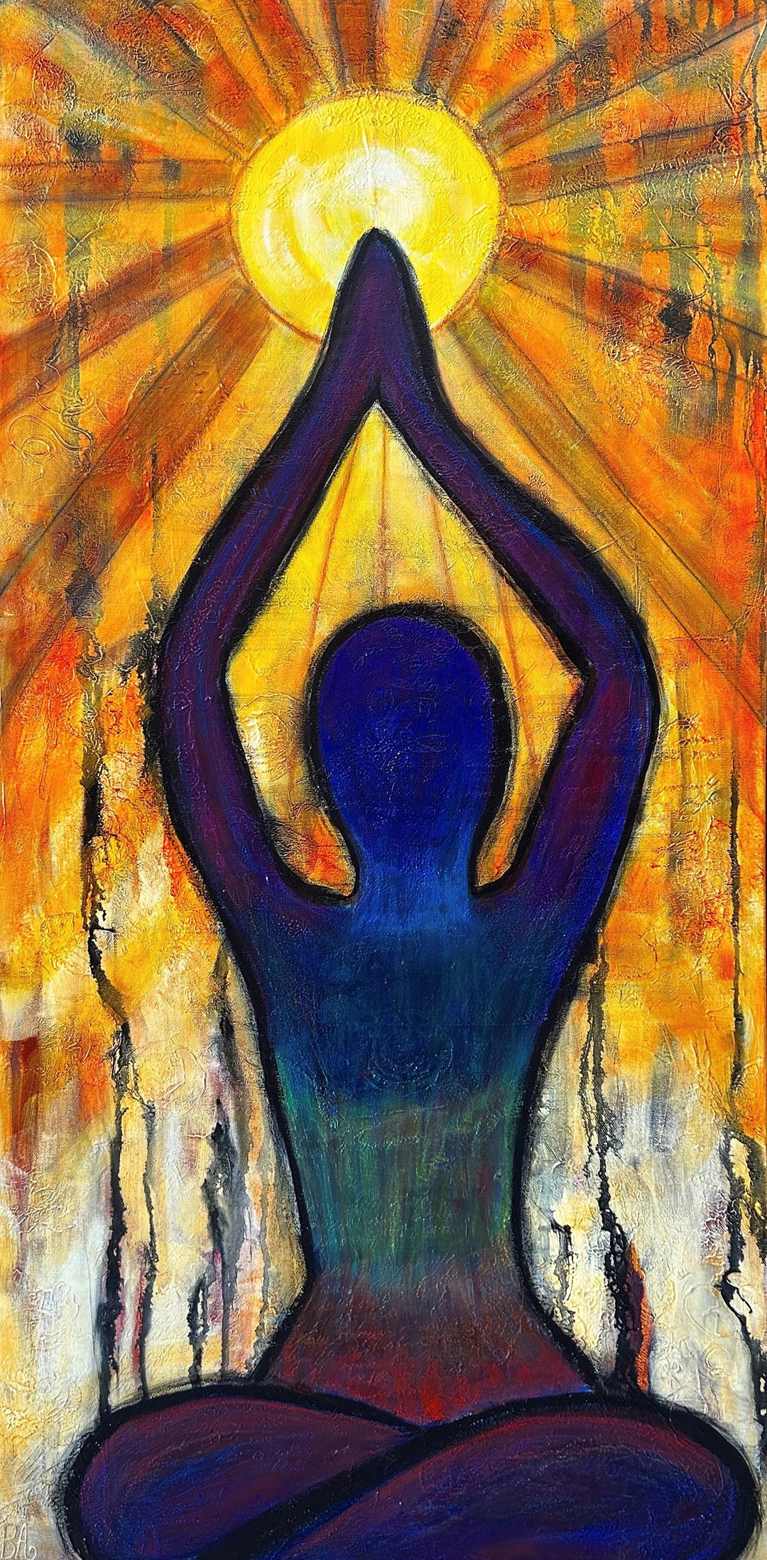 Sunrise 24 X48 Inch Yoga Figure on Stretched Canvas - Etsy