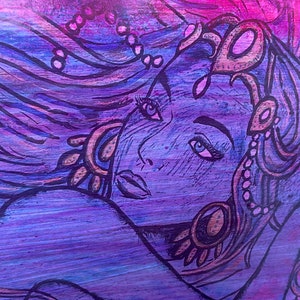 SOLD OUT Mermaid, Hand Painted, Vintage Side Table, Bedroom Furniture ...