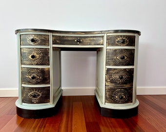 IKEA Kidney Shape Glass Desk Etsy