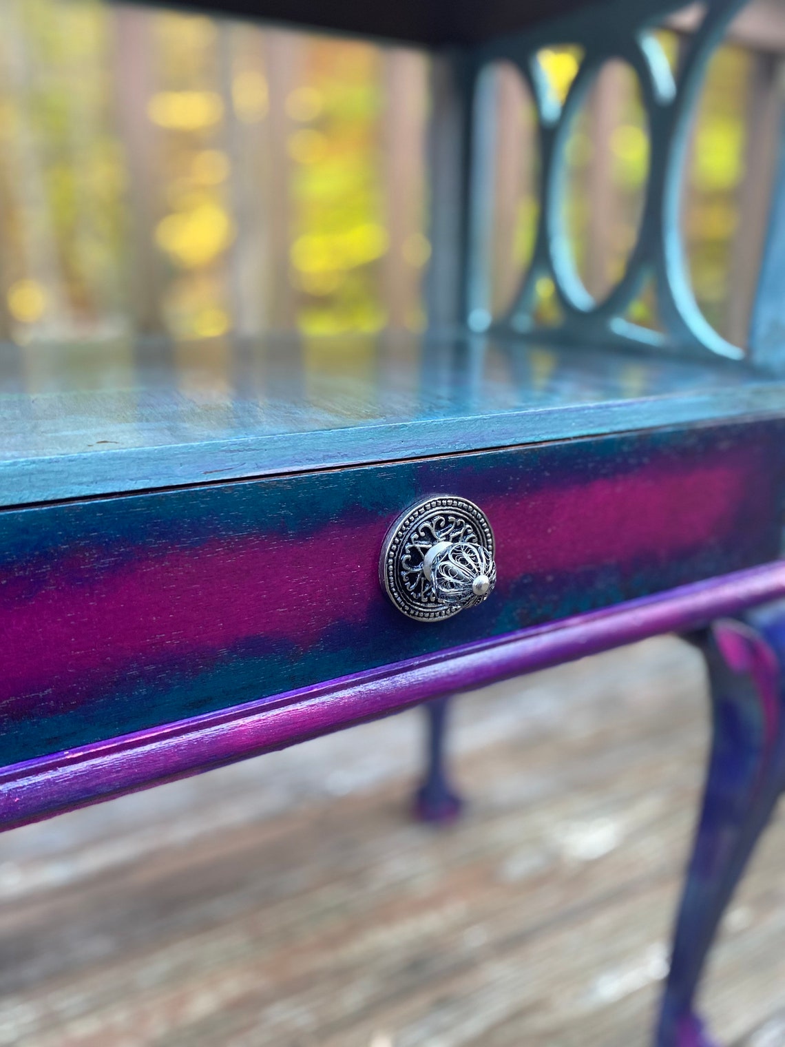 SOLD OUT Mermaid, Hand Painted, Vintage Side Table, Bedroom Furniture ...