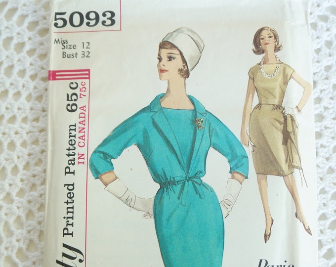 1960's Simplicity 5093 Sewing Pattern Misses Sheath Dress - Etsy