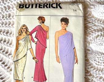 One Shoulder Dress Pattern - Etsy