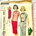 Vintage 1950's Simplicity 2608 Sewing Pattern- Junior Over Blouse and ...