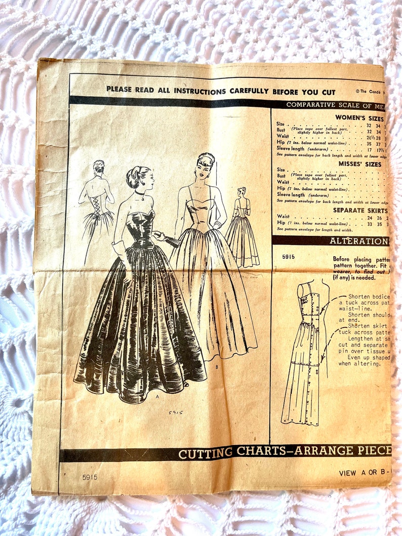 Vintage 1940's Vogue 5915 Sewing Pattern-misses' - Etsy