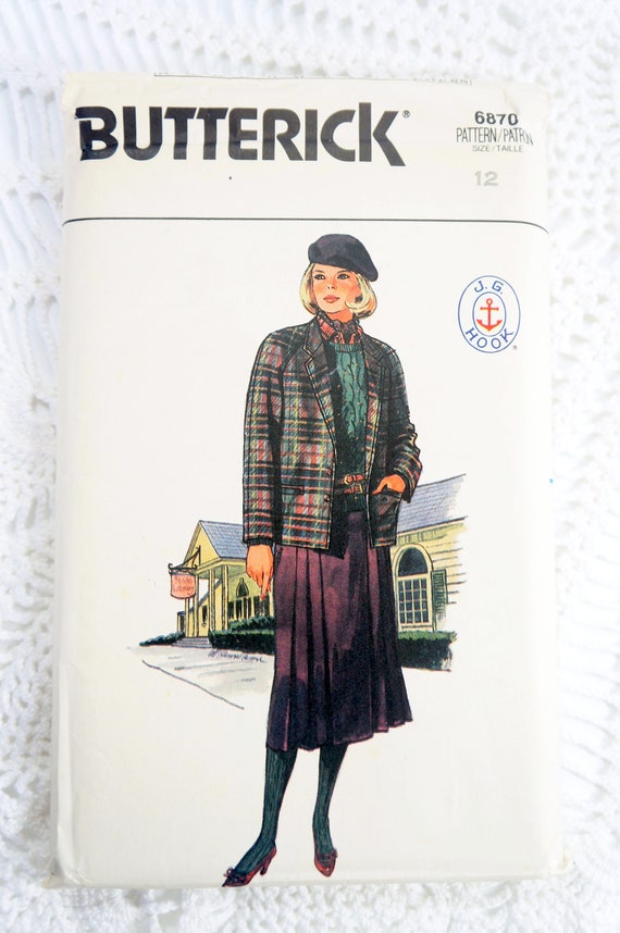 Vintage 1980's Butterick 6870 JG Hook Sewing Pattern - Etsy