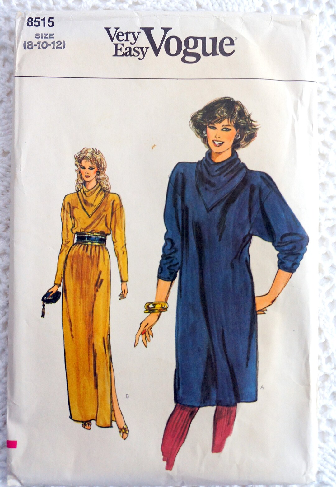 Vintage 1980's Very Easy Vogue 8515 Sewing Pattern- Misses' Dress in ...