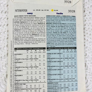Classic Butterick 3928 Sewing Pattern-misses' Nightgown Size Xsmall ...