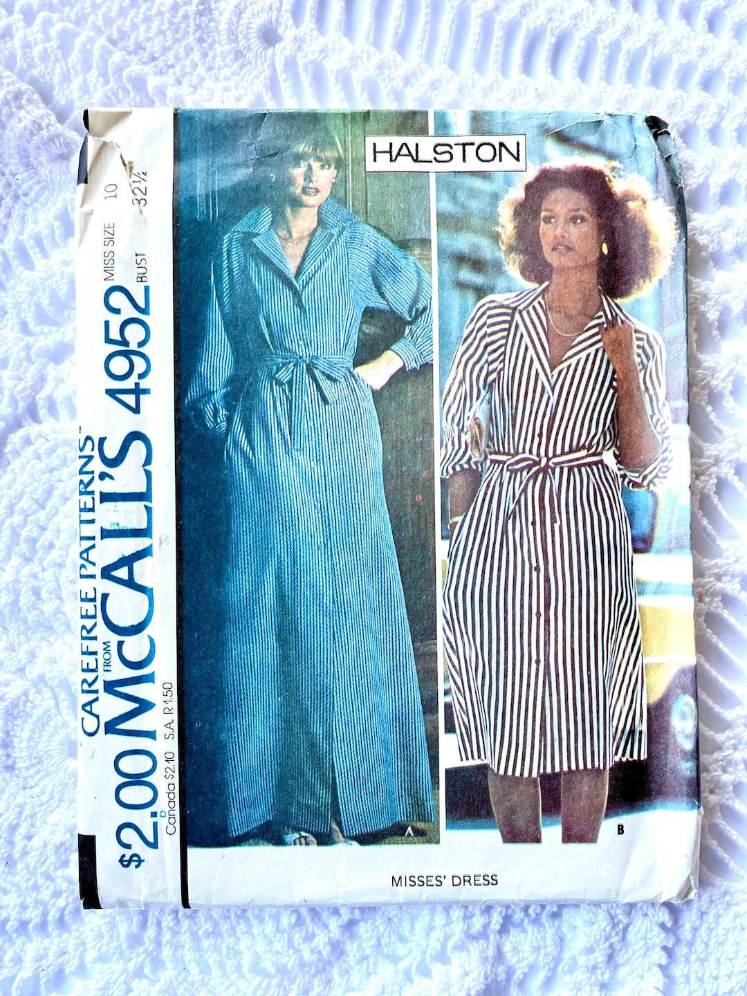 Vintage 1970's Mccall's 4952 Sewing Pattern Designed by Halston-misses ...