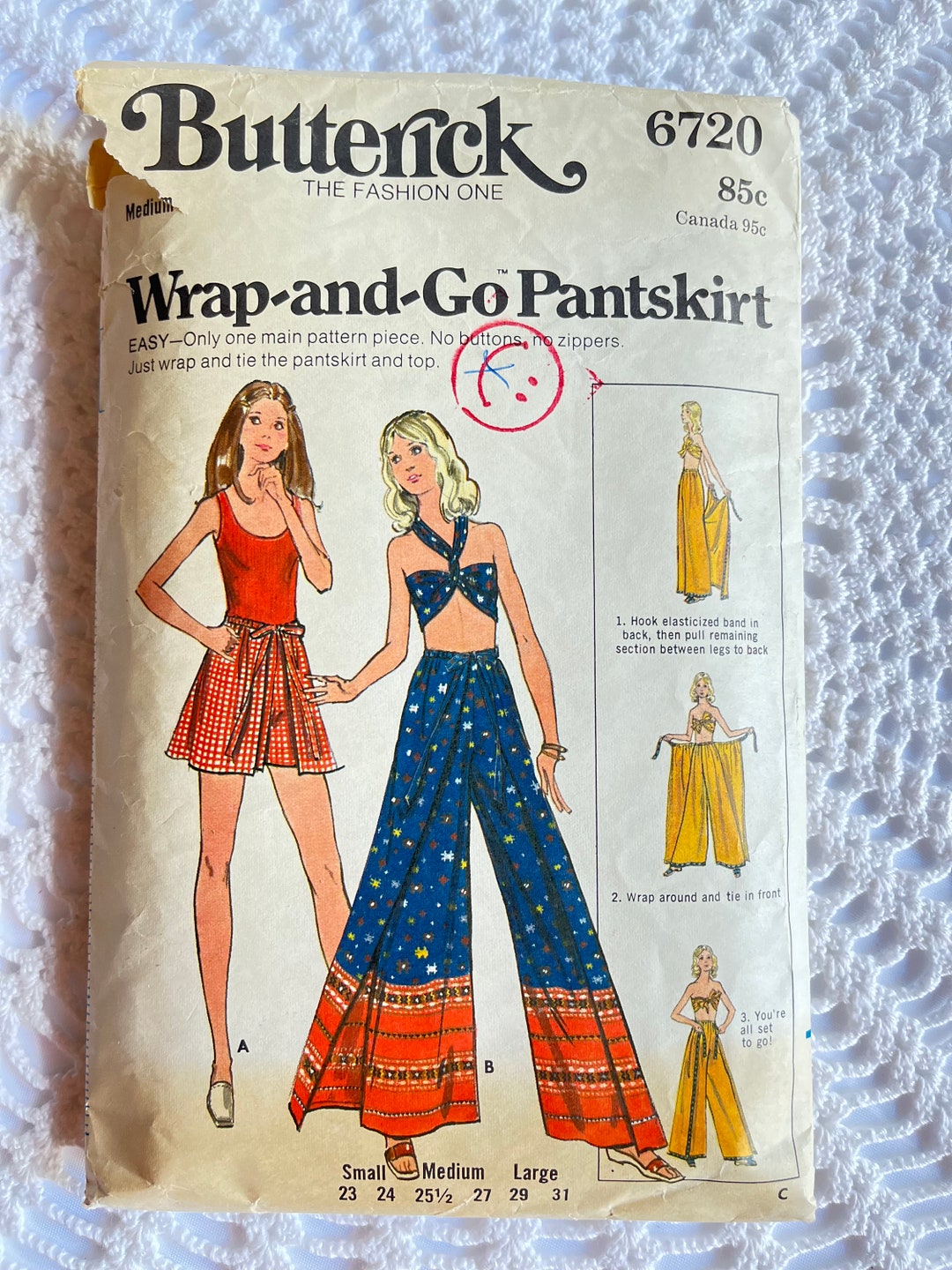 Vintage 1970's Butterick 6720 Sewing Pattern- Misses' Wrap-and-go ...