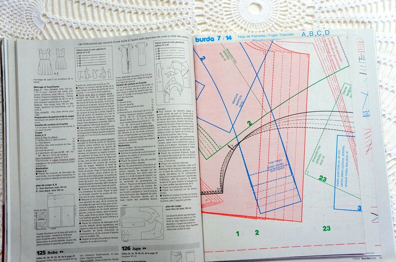 Burda Style Sewing Pattern Magazine July 2014 FRENCH | Etsy