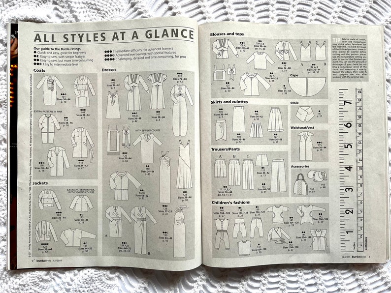 Burda Style Sewing Pattern Magazine December 2011 English - Etsy