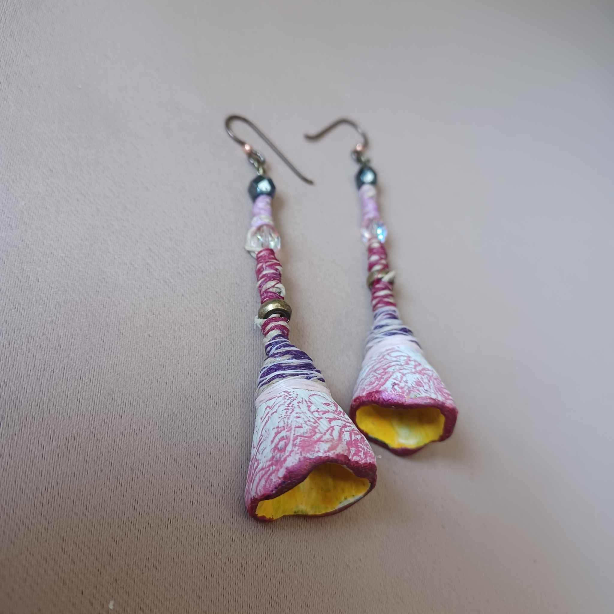 One-of-a-kind Handmade Flower Bud Clay Earrings – Artisanal Jewelry by ...