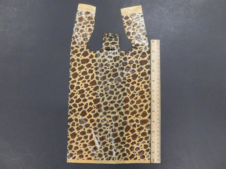 100 Pcs 8x5x16 LEOPARD Plastic T-shirt Bag Animal Print Party - Etsy