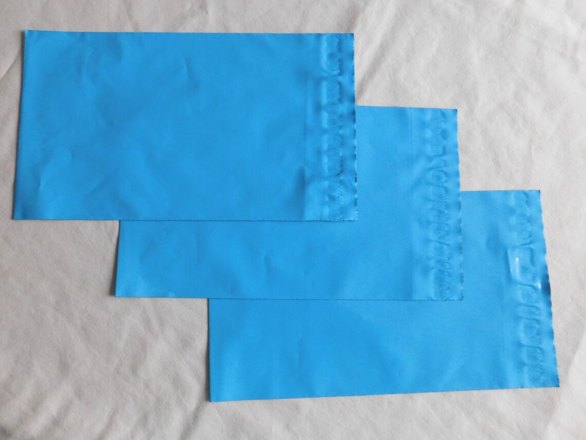 20 10x13 Blue Poly Mailers Self Seal Adhesive Plastic Flat | Etsy