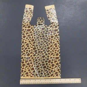 100 Pcs 11.5x6x21 LEOPARD Plastic T-shirt Bag Animal Print Party ...